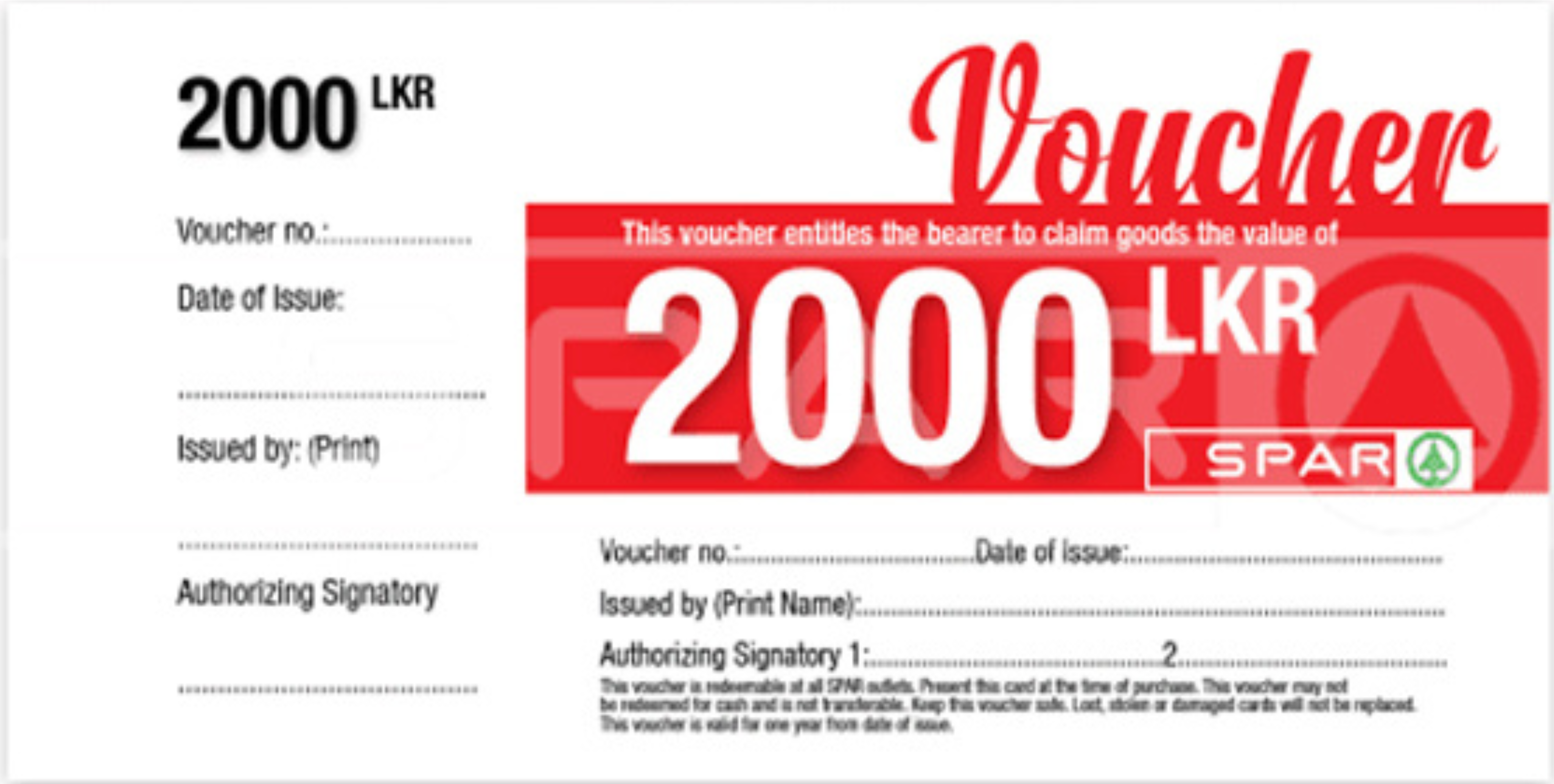 SPAR Gift Voucher 2000 – SPAR2U Sri Lanka